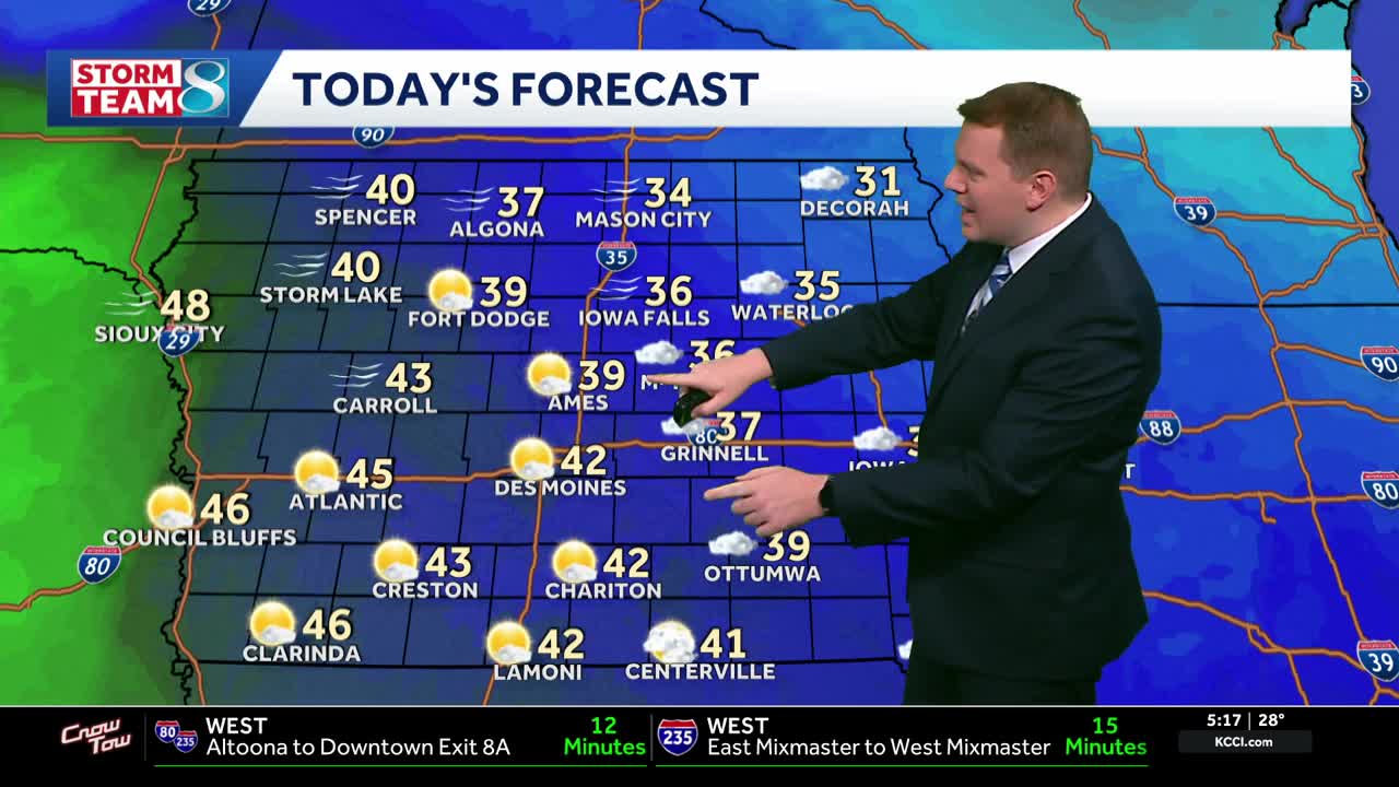 Iowa weather: Breezy and warmer Sunday afternoon
