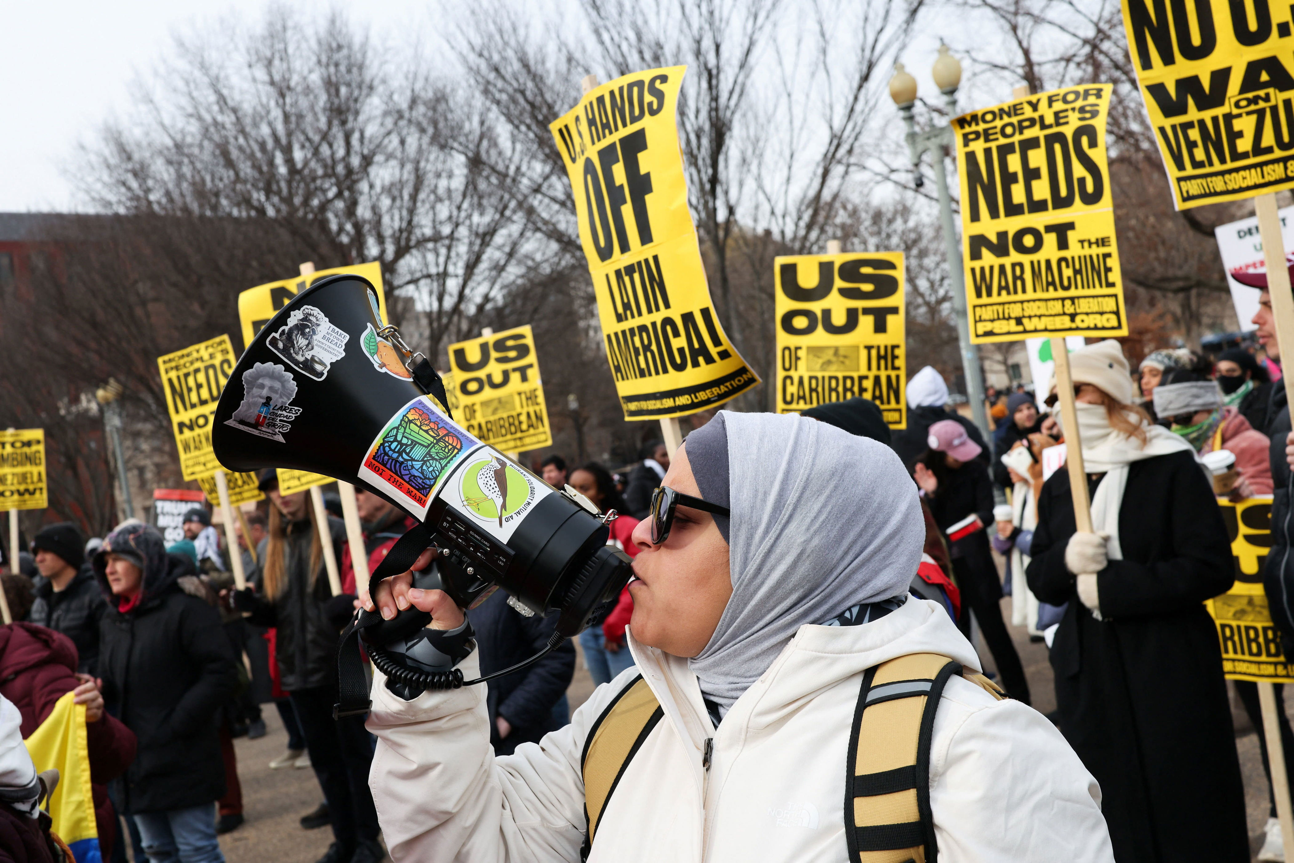 'Hands off Venezuela': Anti-Israel activist groups hold protest against ...