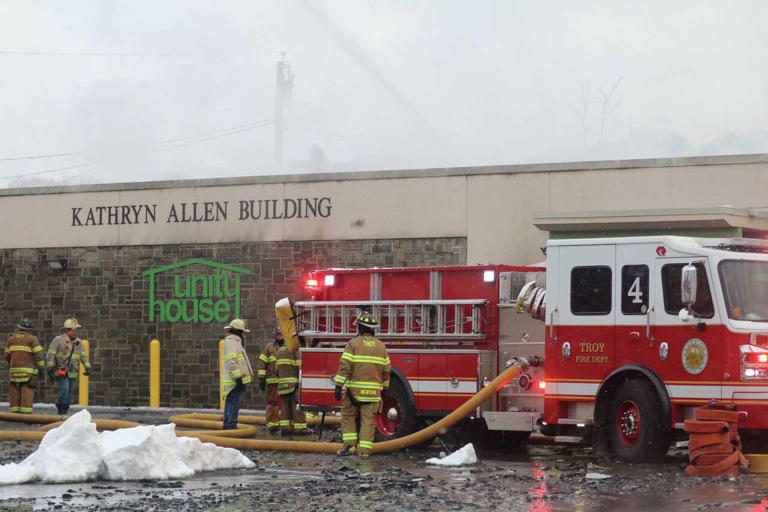 Fire tears through Unity House building in Troy