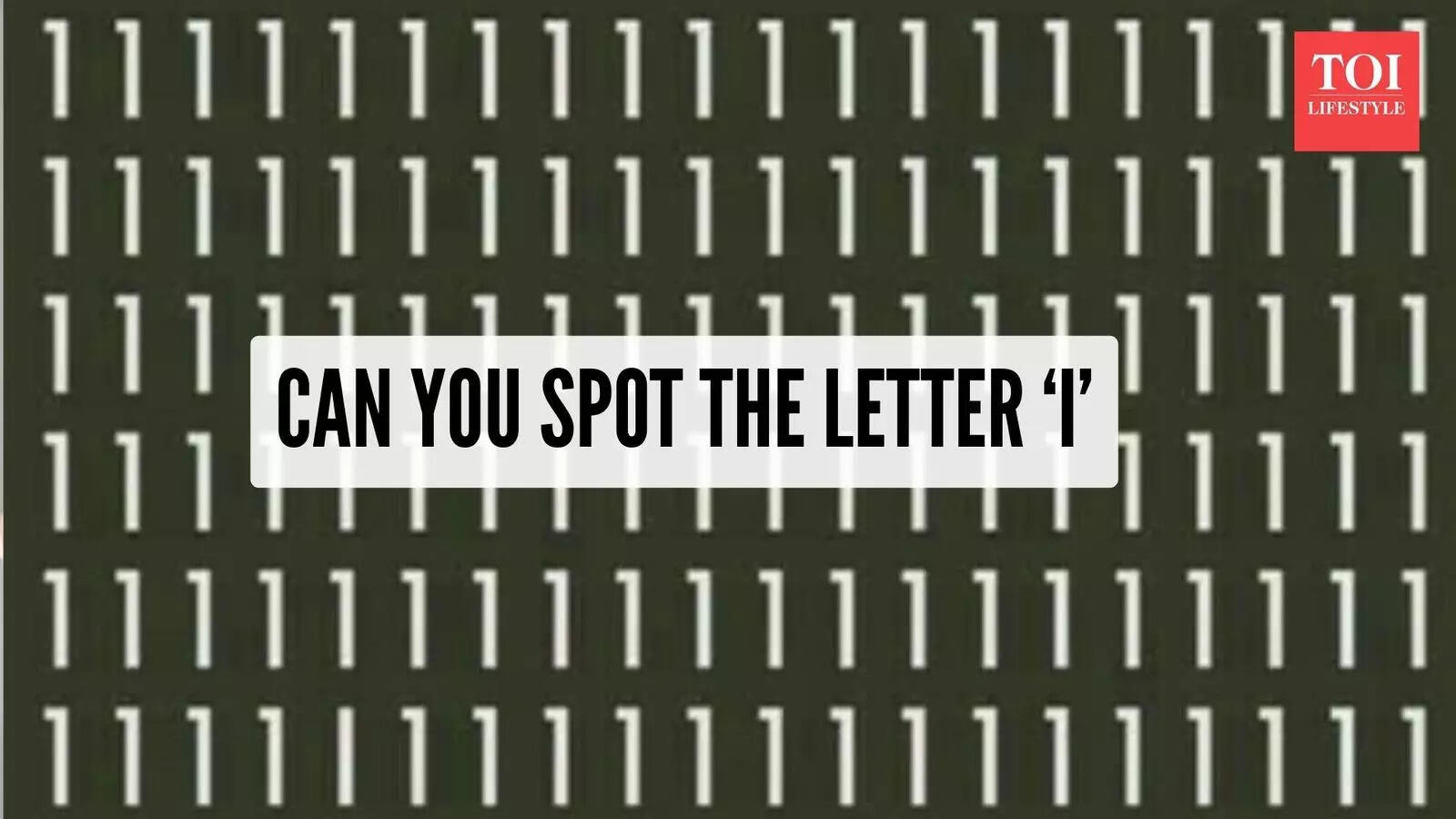 Optical illusion: Only a person with 20/20 vision can spot the letter 'I'