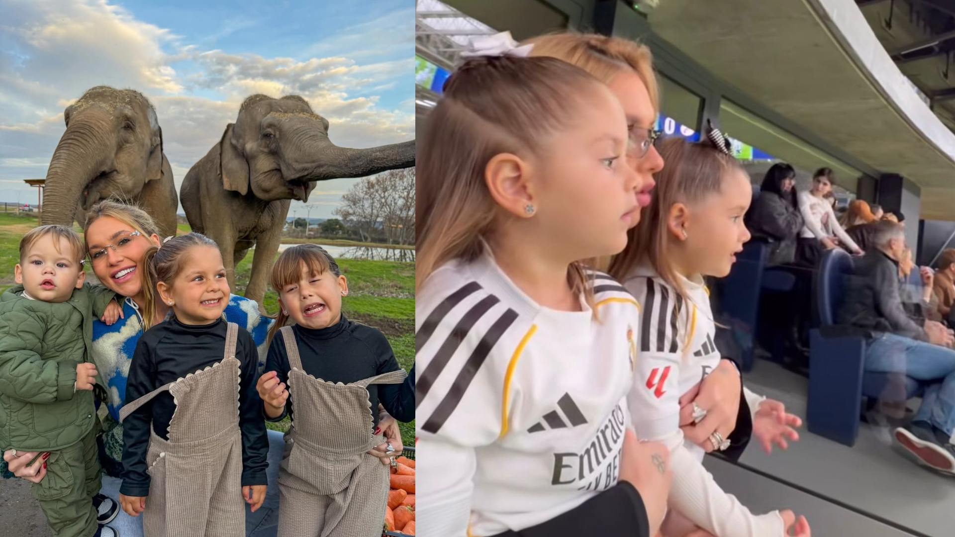 Uniformizadas, filhas de Virginia assistem jogo de Vini Jr. em Madrid