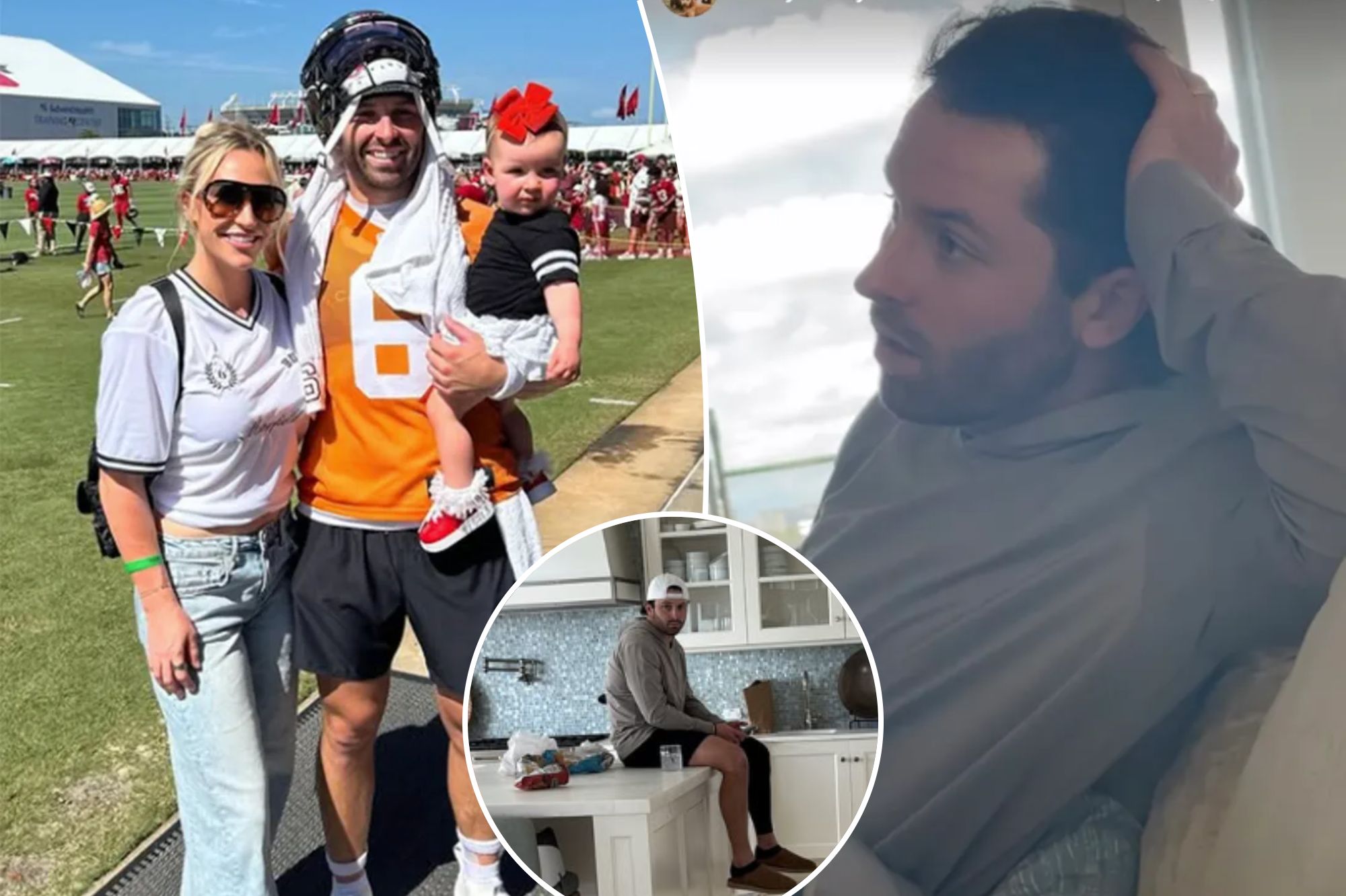 Baker Mayfield’s wife captures QB stress-watching as Saints and Falcons decide Buccaneers’ fate