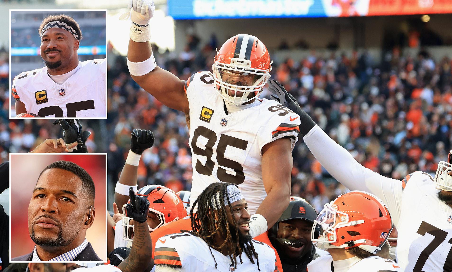 Browns' Myles Garrett breaks NFL mark first set by Michael Strahan in ...