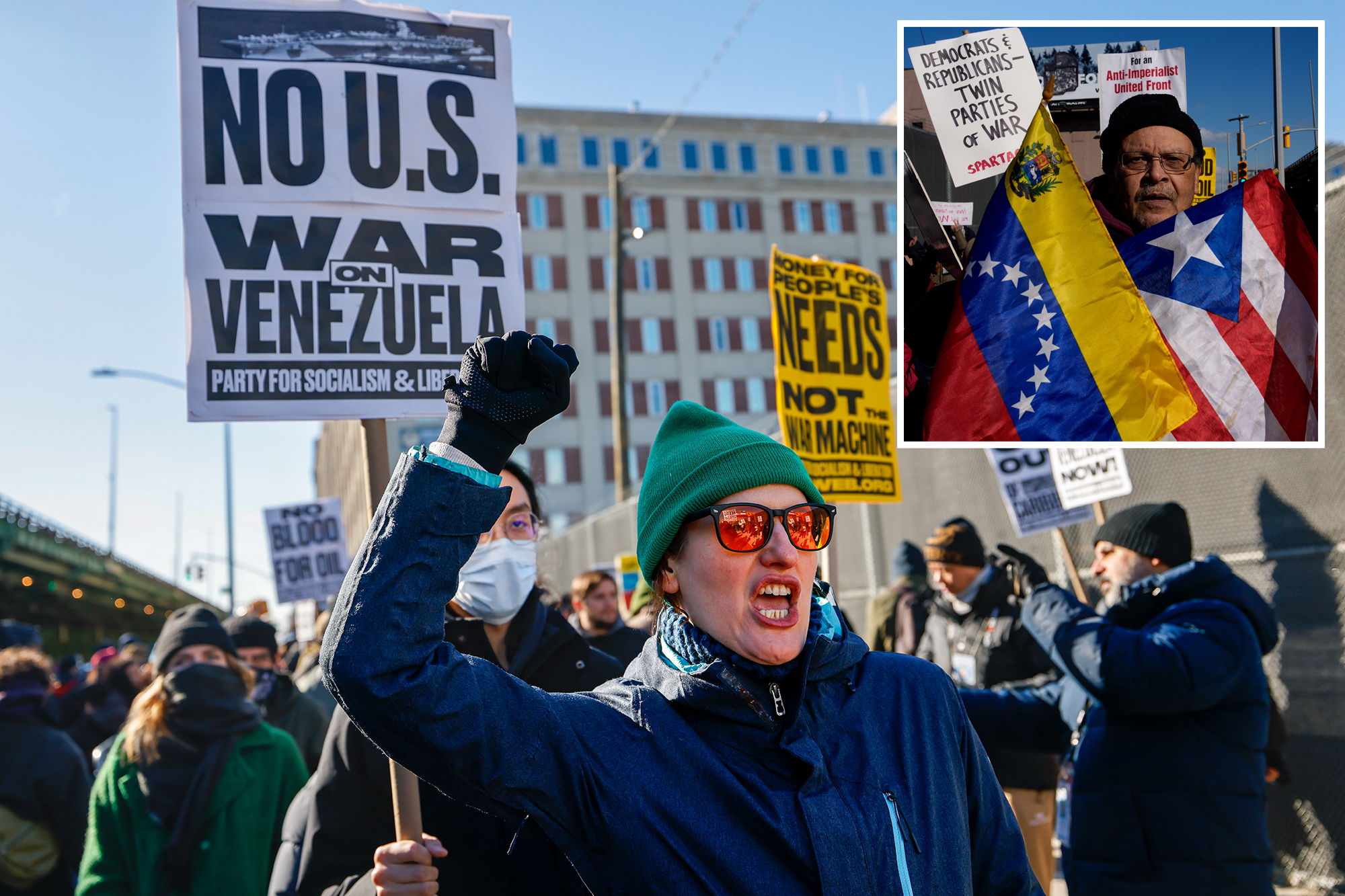 Keffiyeh-draped 'fools' rally for Nicolas Maduro outside NYC lockup ...