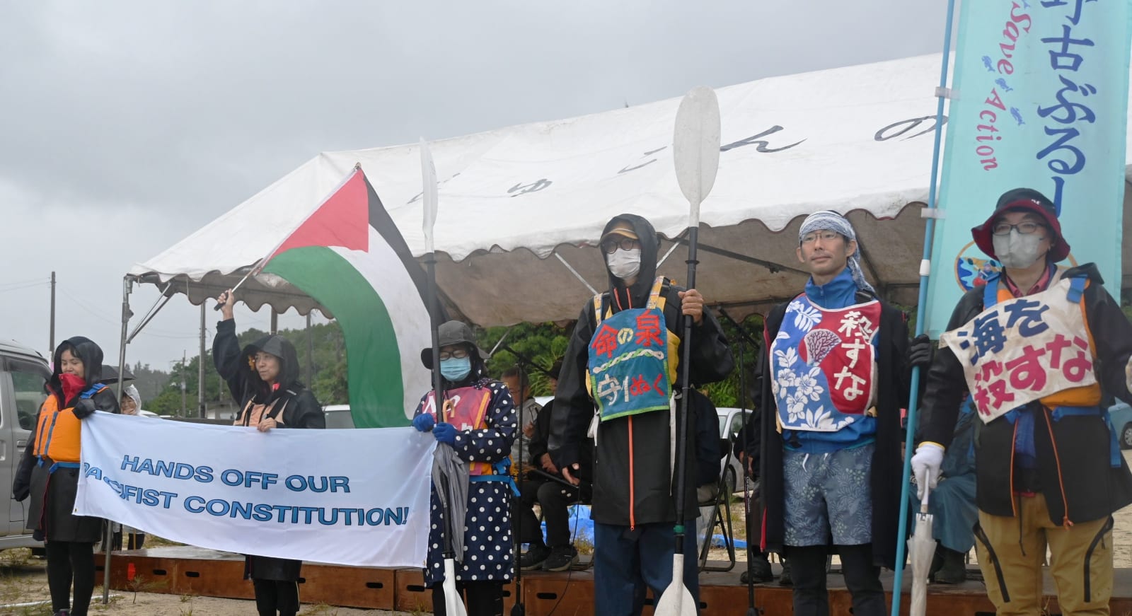 市民ら350人 辺野古で初興し 決意新たに新年祝う