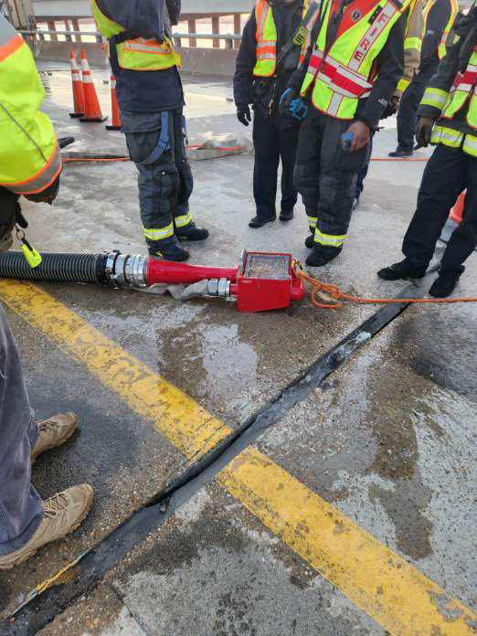 Fire-rescue teams practice drafting procedures on Hampton Roads Bridge ...