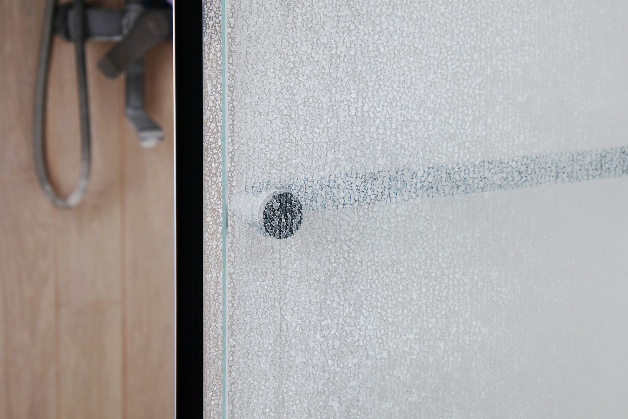 Soap scum covered shower glass transforms when you ditch common product