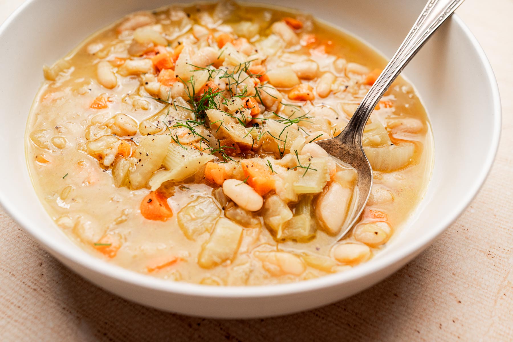 This cozy Tuscan white bean soup is weeknight easy