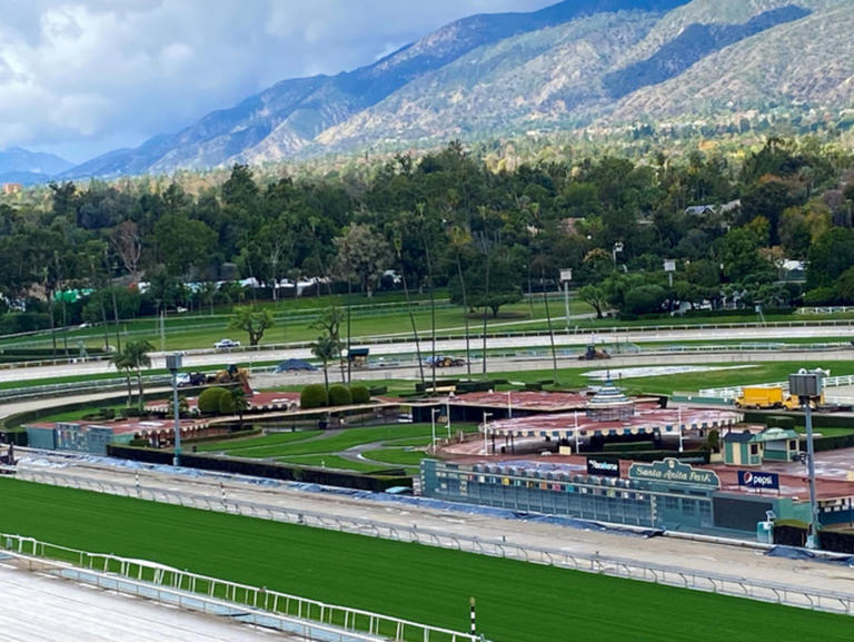 Santa Anita's synthetic training track proving value amid wet weather