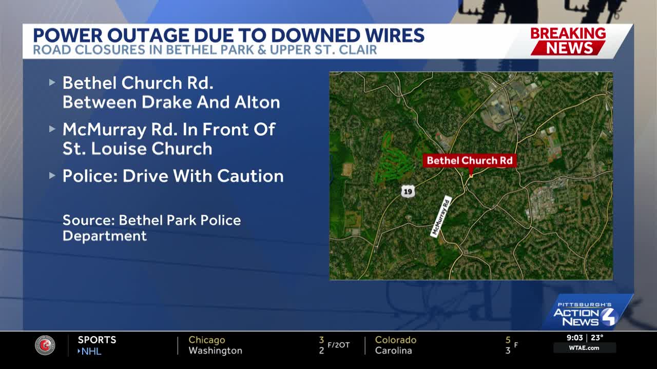 Power outage due to downed wires in portion of Allegheny County