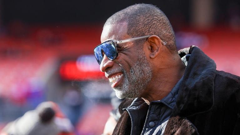 Colorado coach Deion Sanders' swagger mic drop after blood clot scare