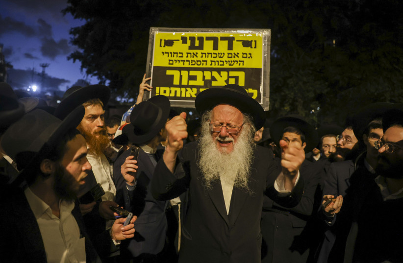 Goldknopf likens sanctions on haredi draft dodgers to placing 'yellow ...
