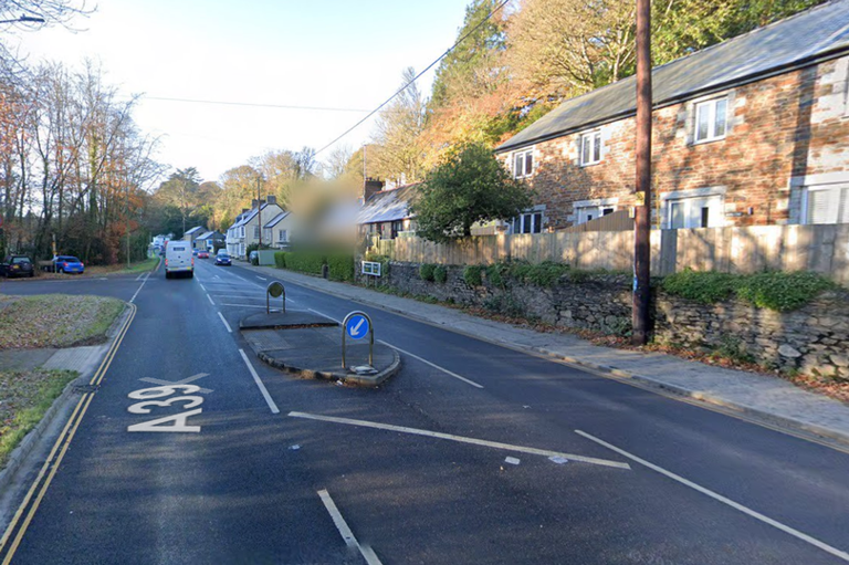 Car 'fully engulfed in fire' on busy Cornwall road
