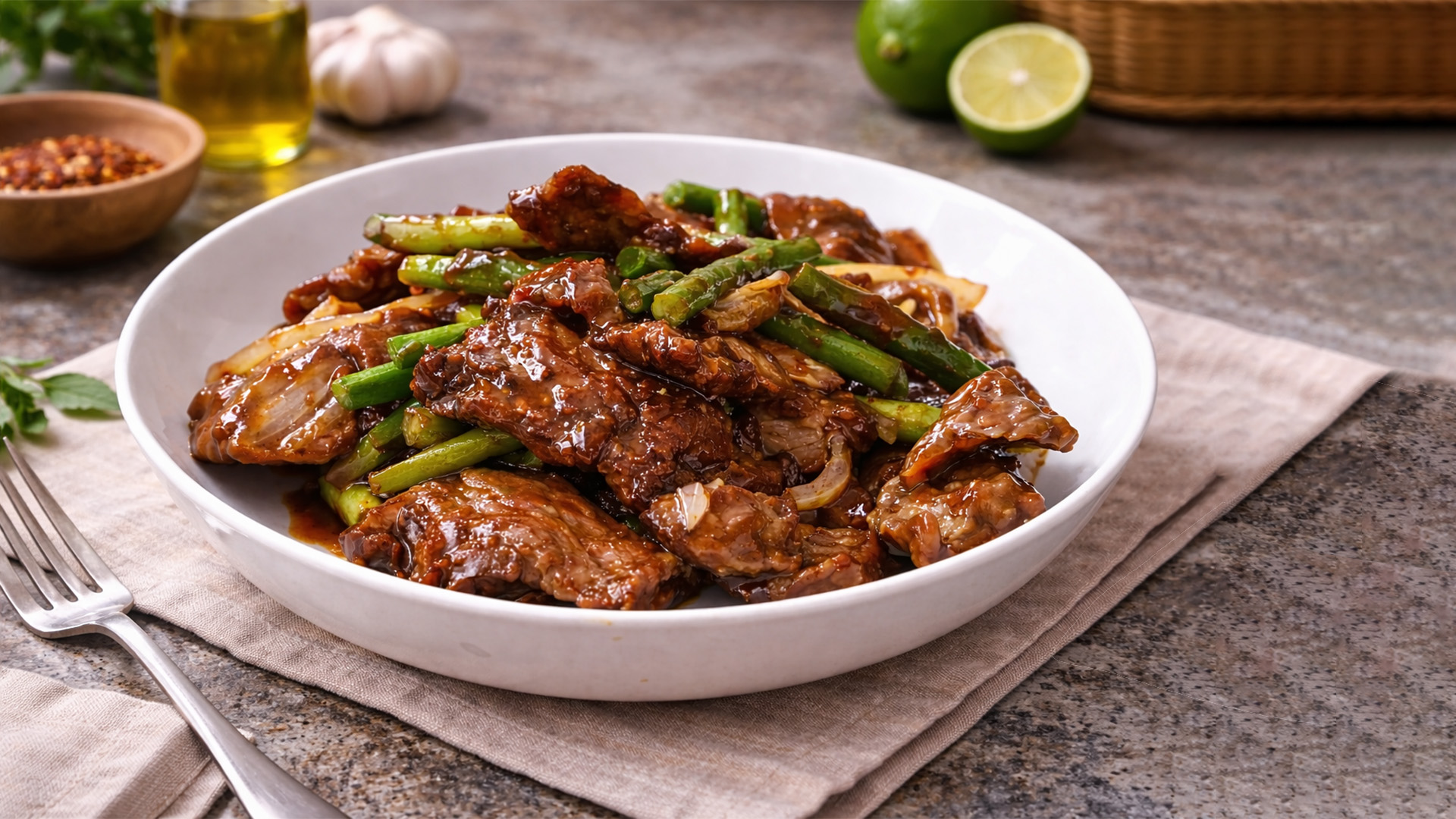 How to make beef and garlic sprouts stir fry