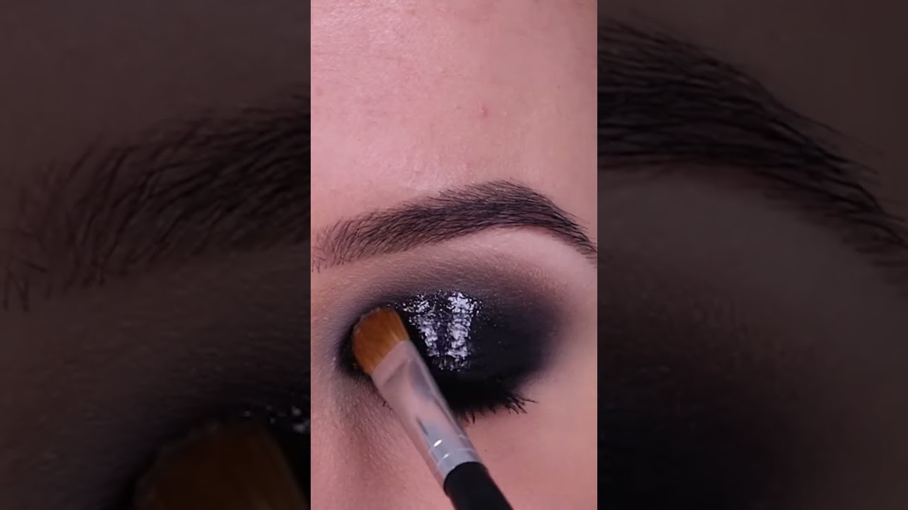 Glossy black smokey eyes tutorial