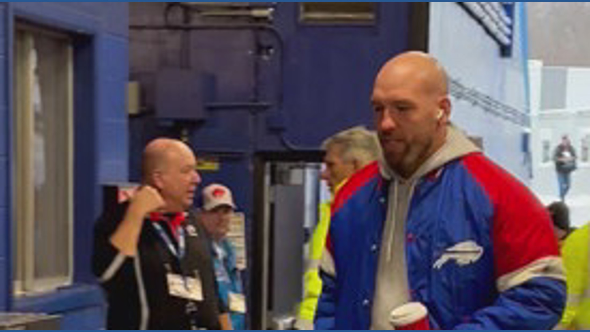 Reid Ferguson arrives for the farewell to Highmark Stadium