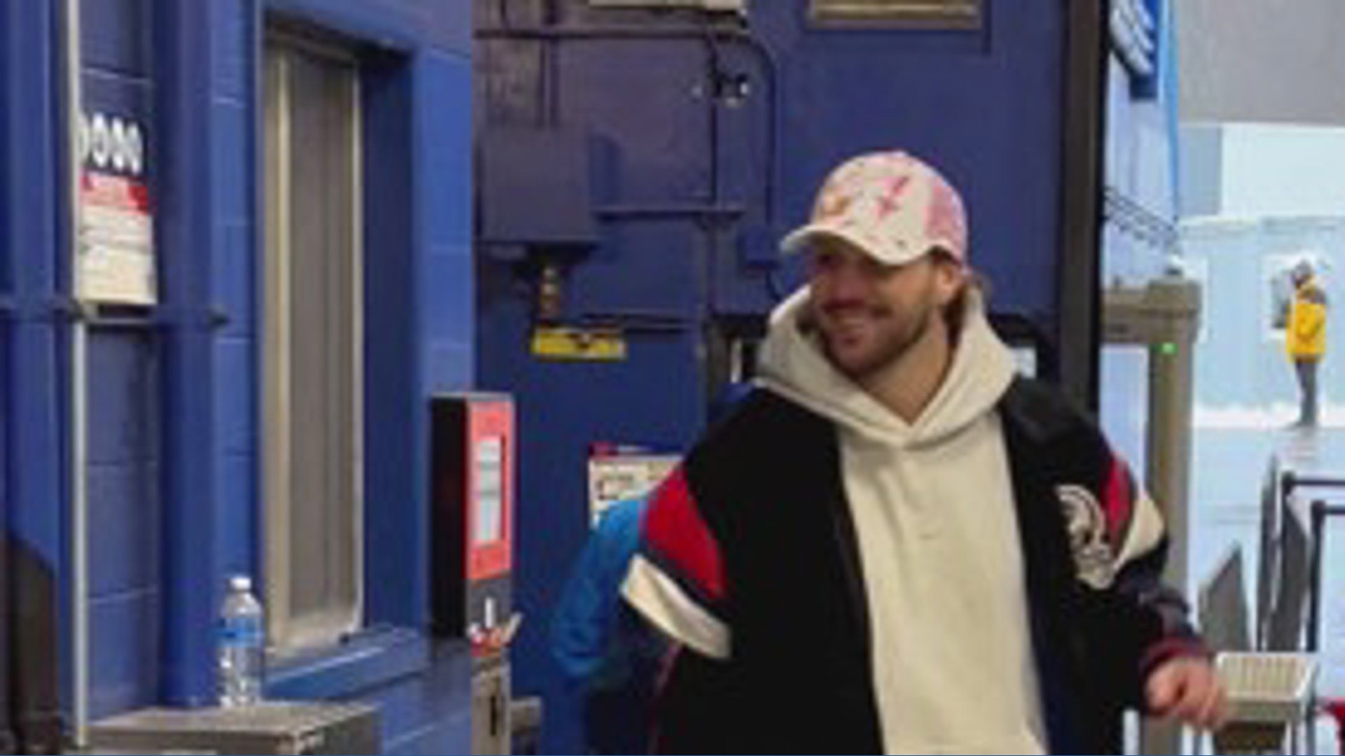 Josh Allen arrives for the farewell to Highmark Stadium