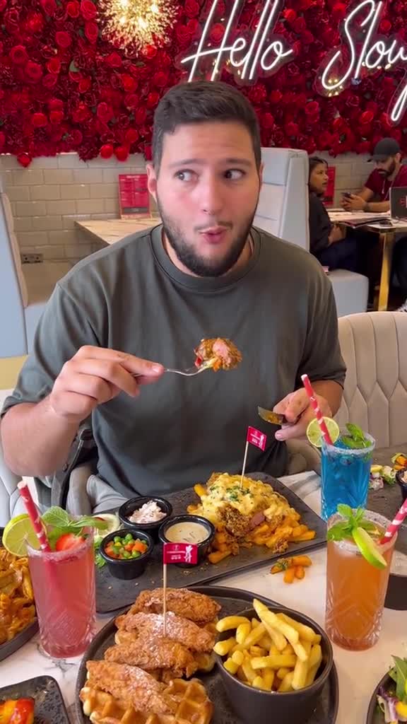 Inside Chickaros Slough huge portions and colourful mocktails