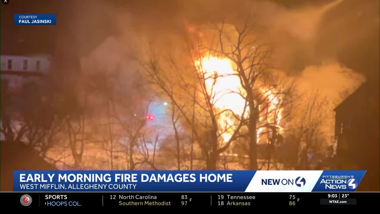 Fire heavily damages home in West Mifflin, Allegheny County