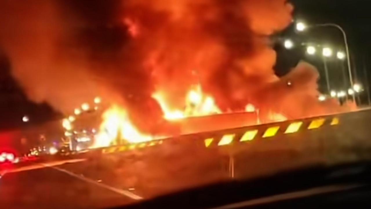 Truck driver killed in fiery motorway crash