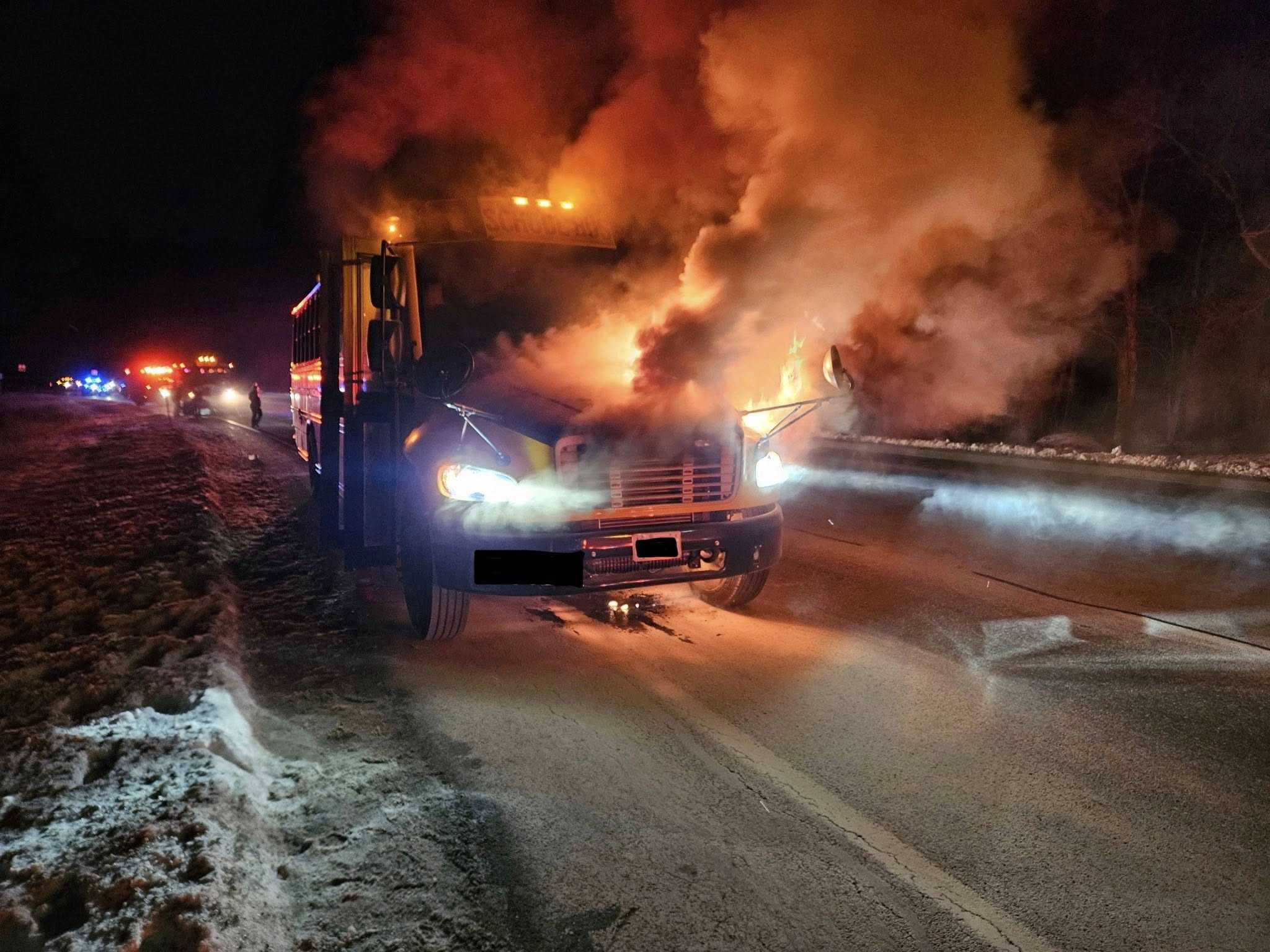 Crews respond to school bus fire in Keene Saturday, officials say