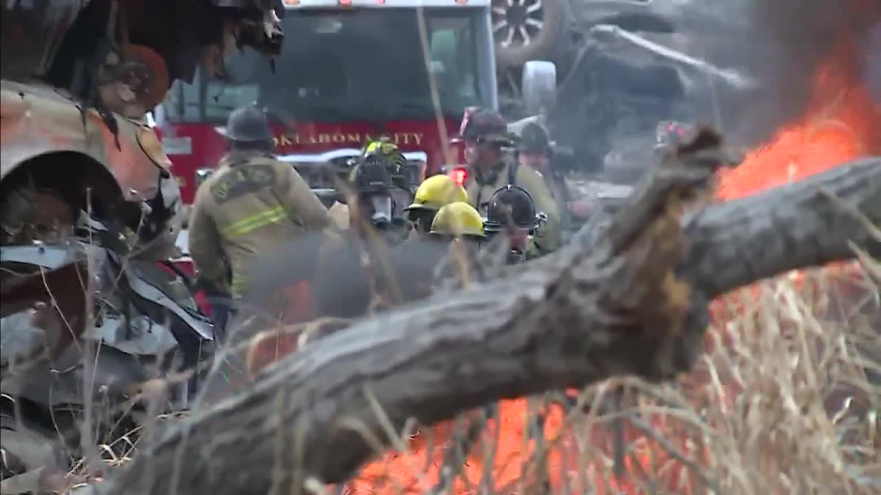 Fire at recycling center causes heavy smoke in south Oklahoma City