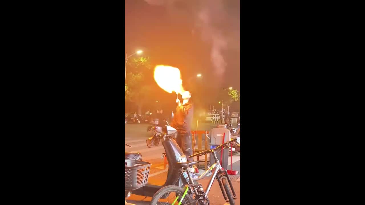 Fire-breathing stunt goes wrong during New Year’s performance in ...