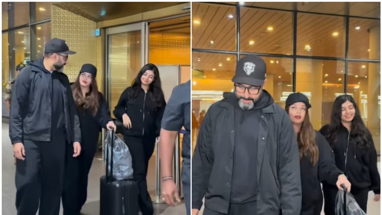 Abhishek Bachchan, Aishwarya Rai and Aaradhya spotted at Mumbai airport ...