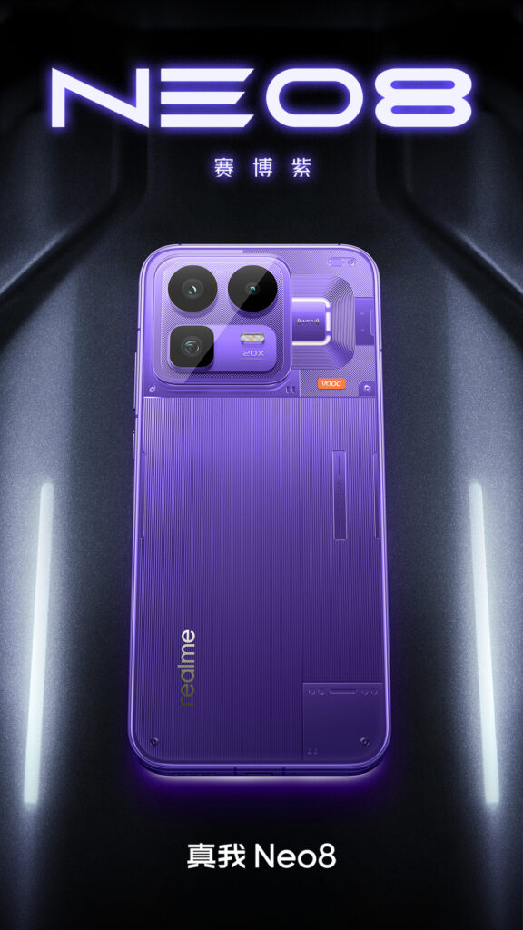 Realme Neo 8’s cyber purple image released, reveals RGB lighting ...