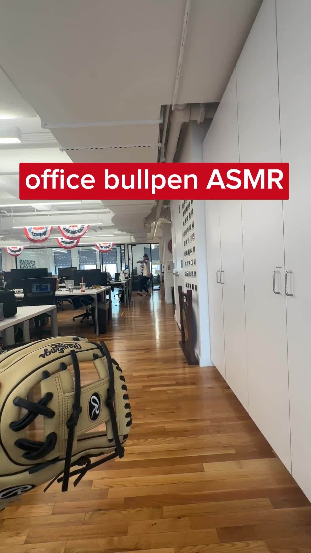 Office baseball ASMR #baseball #office #pitching #asmr #glove