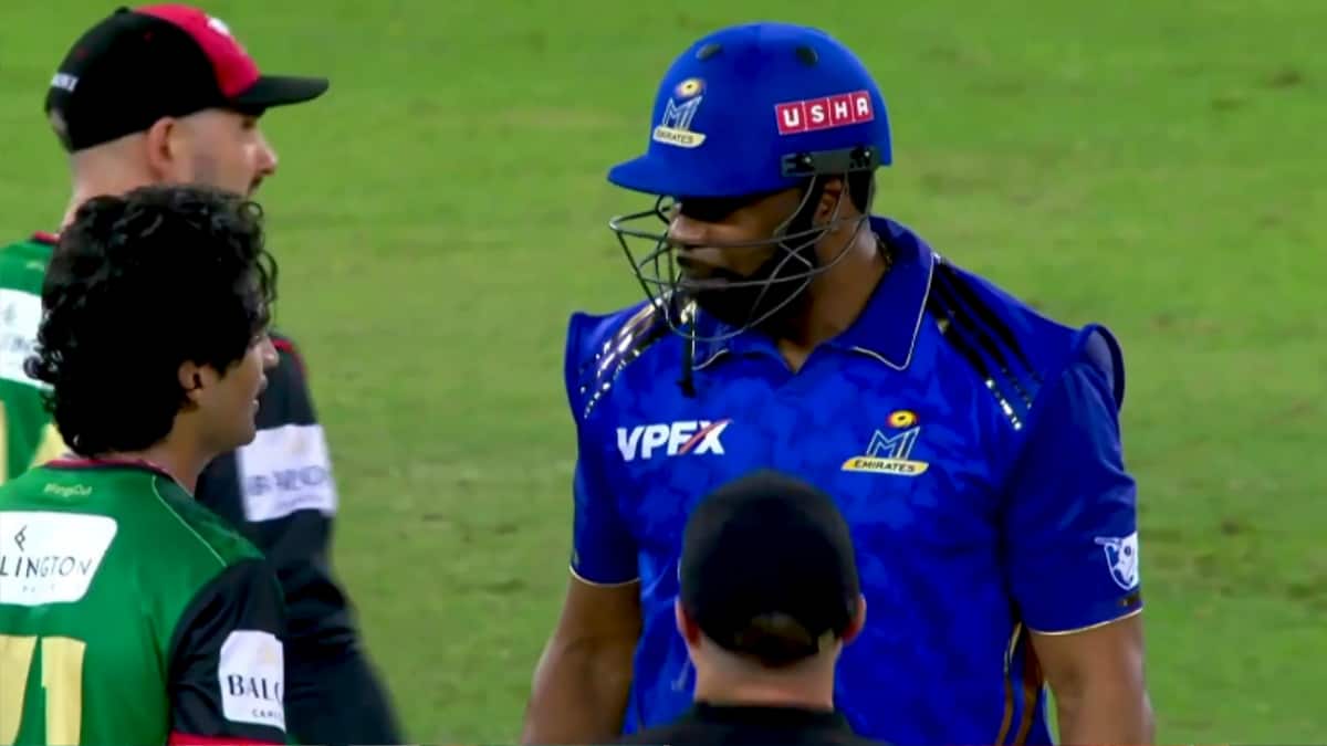 Watch: Kieron Pollard clashes with Naseem Shah during heated ILT20 ...