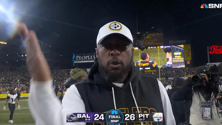 Mike Tomlin beat his chest and blew a kiss after Steelers’ wild win vs ...