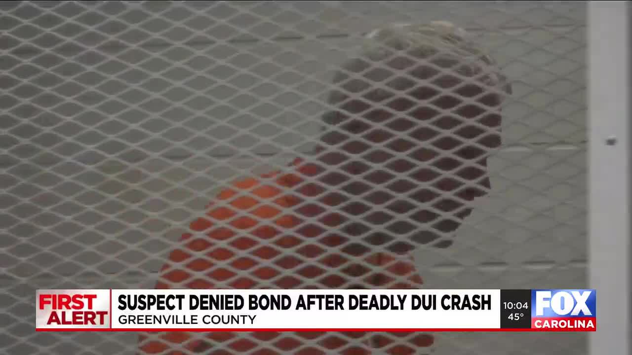 Suspect facing DUI charge in deadly Upstate crash denied bond
