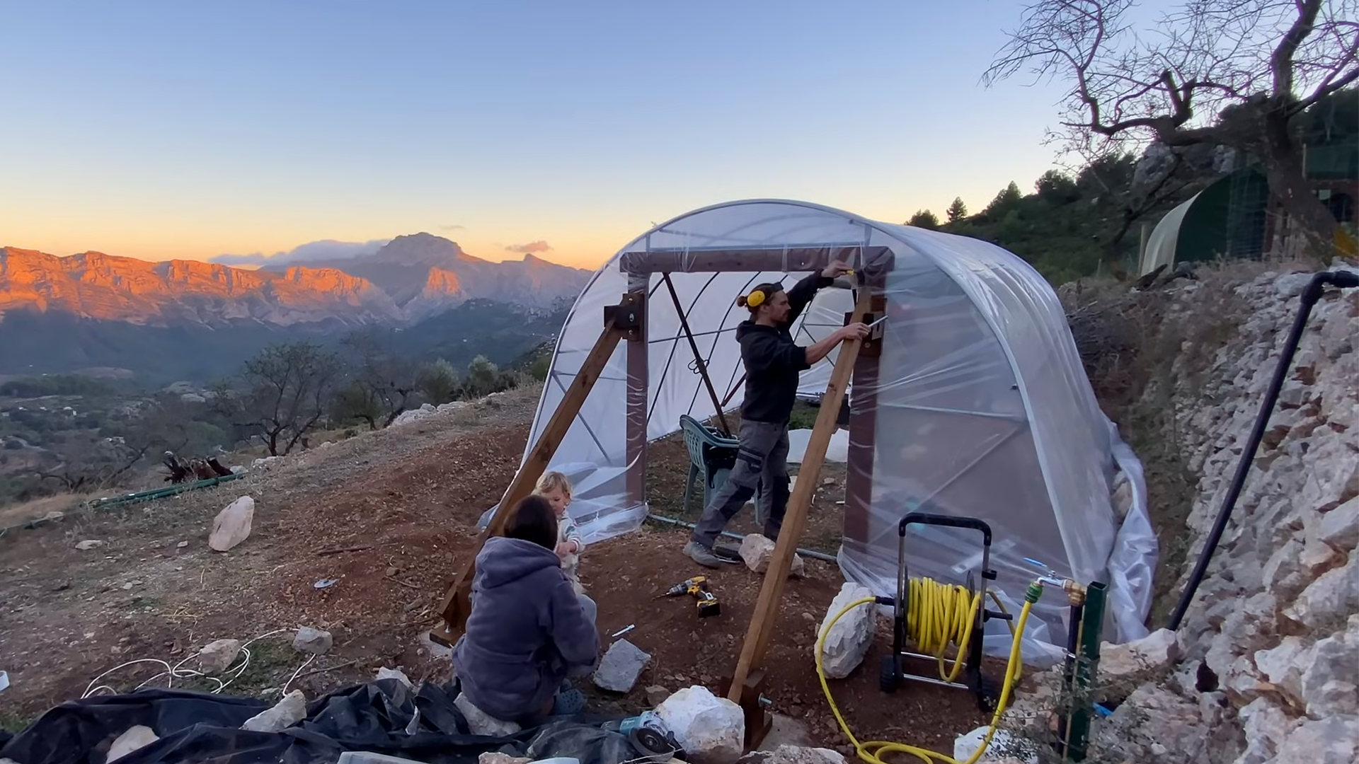 Building a mountain polytunnel for year-round food