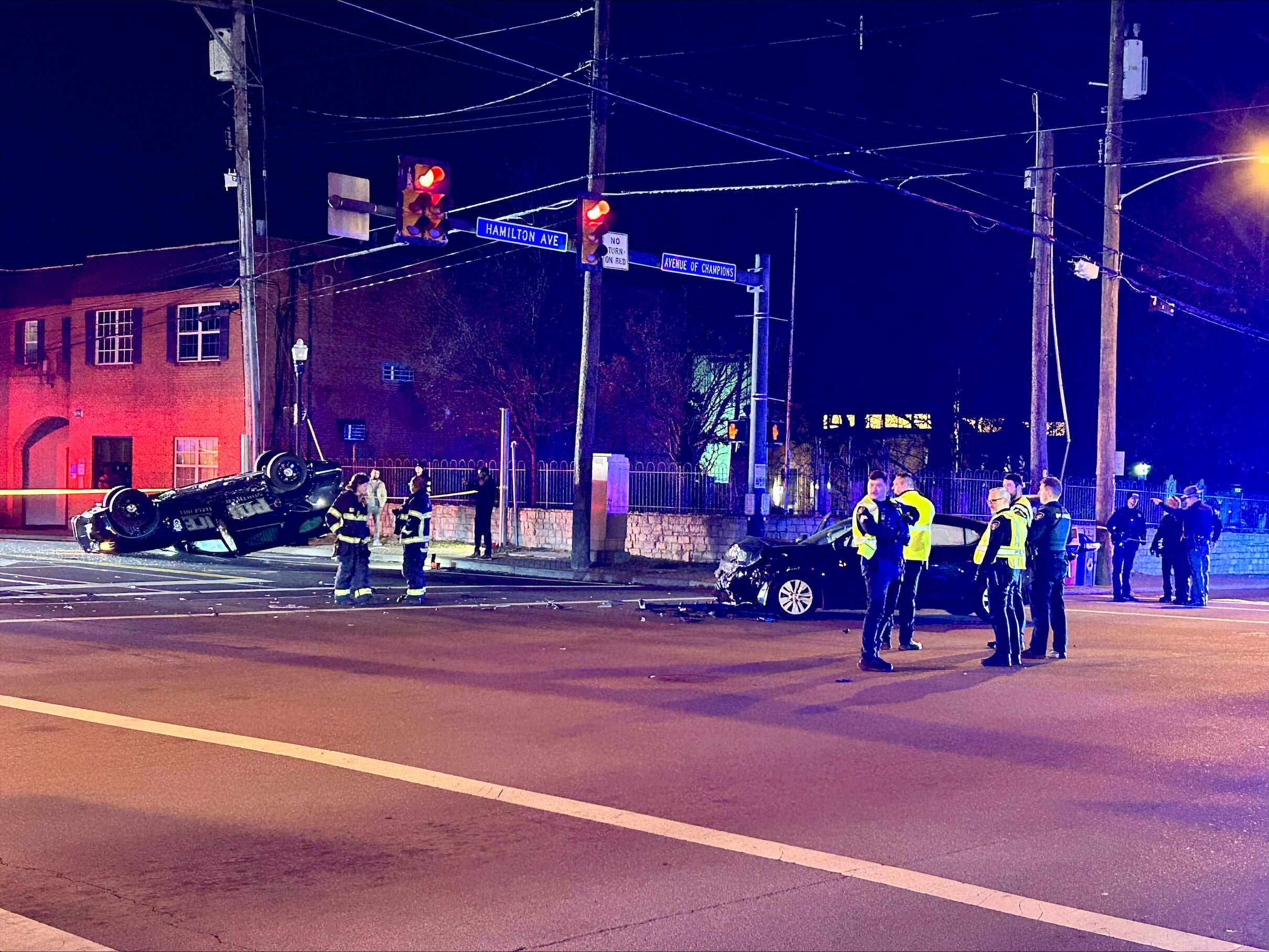 North College Hill police cruiser involved in rollover crash