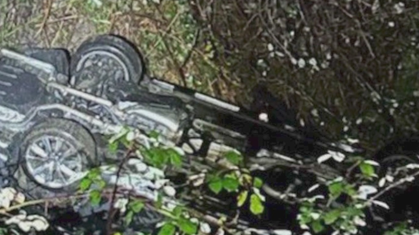 Driver rescued after car plunges 20 feet down embankment in Troutdale ...