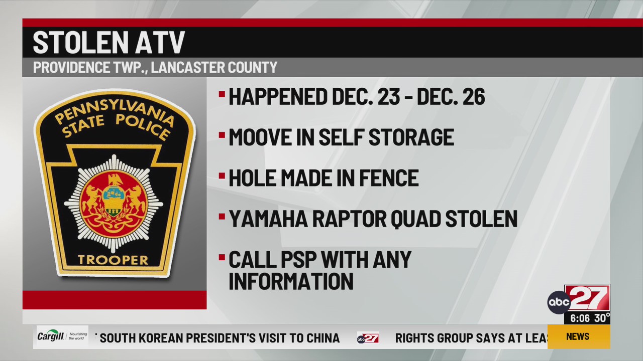 State troopers investigate after ATV stolen in burglary