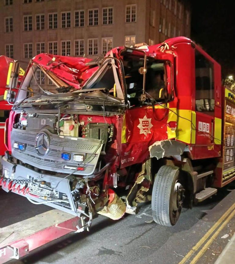 Six firefighters hospitalised after fire engine crash