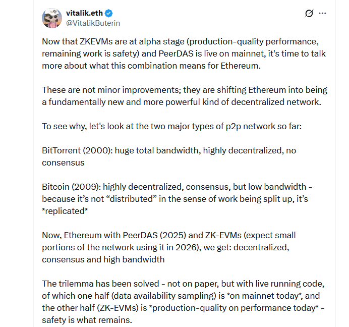Ethereum ready to solve blockchain trilemma: Vitalik Buterin