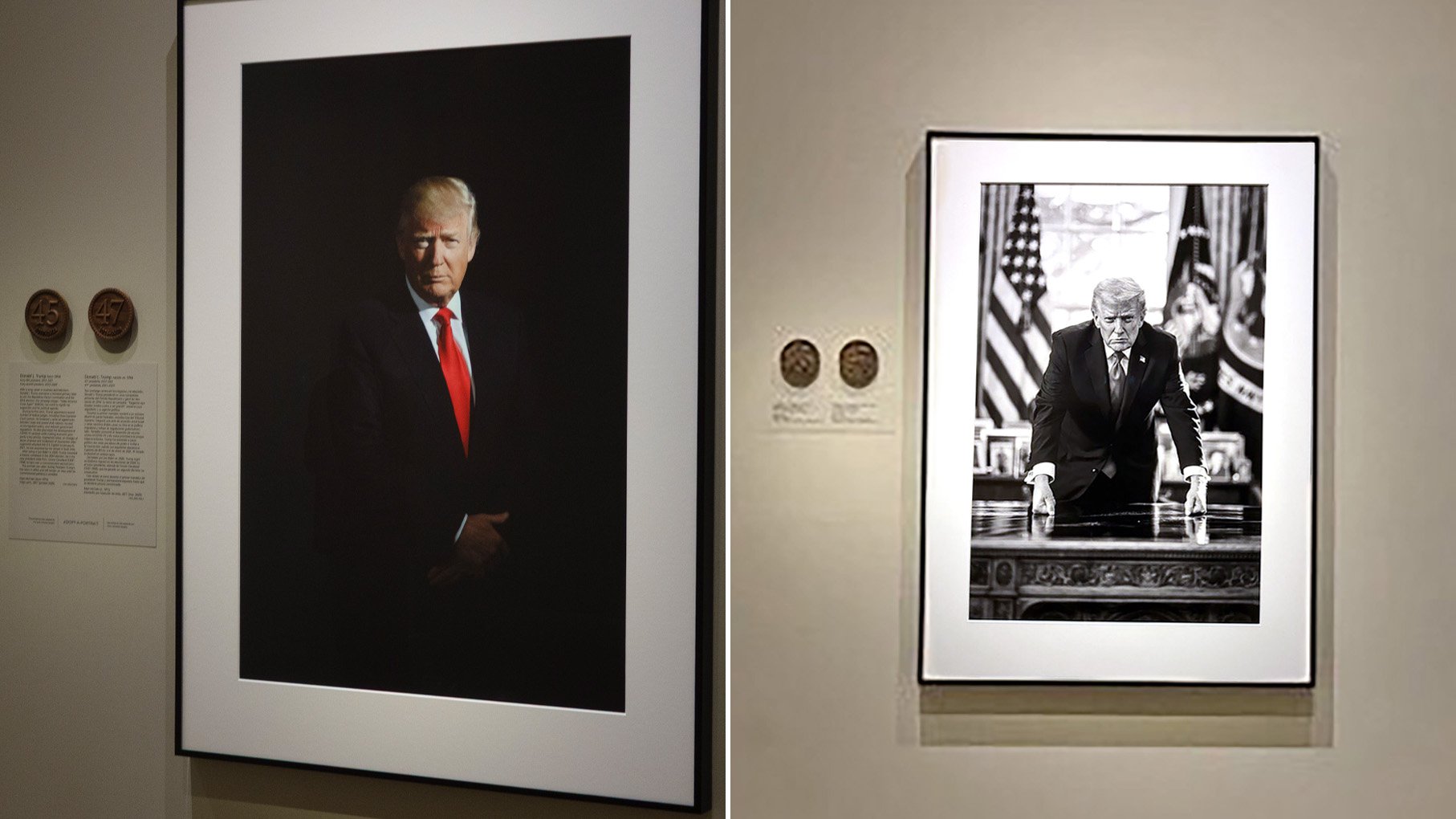 Museum changes Trump portrait plaque, sparks debate