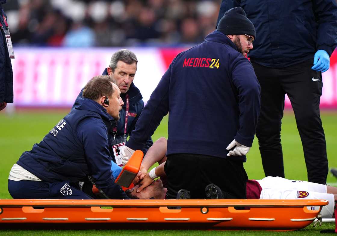 Tense FA Cup moment as Konstantinos Mavropanos leaves pitch on stretcher