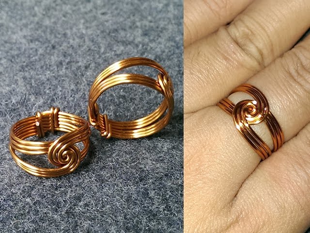 How to make wire twisted round ring - handmade copper jewelry 132