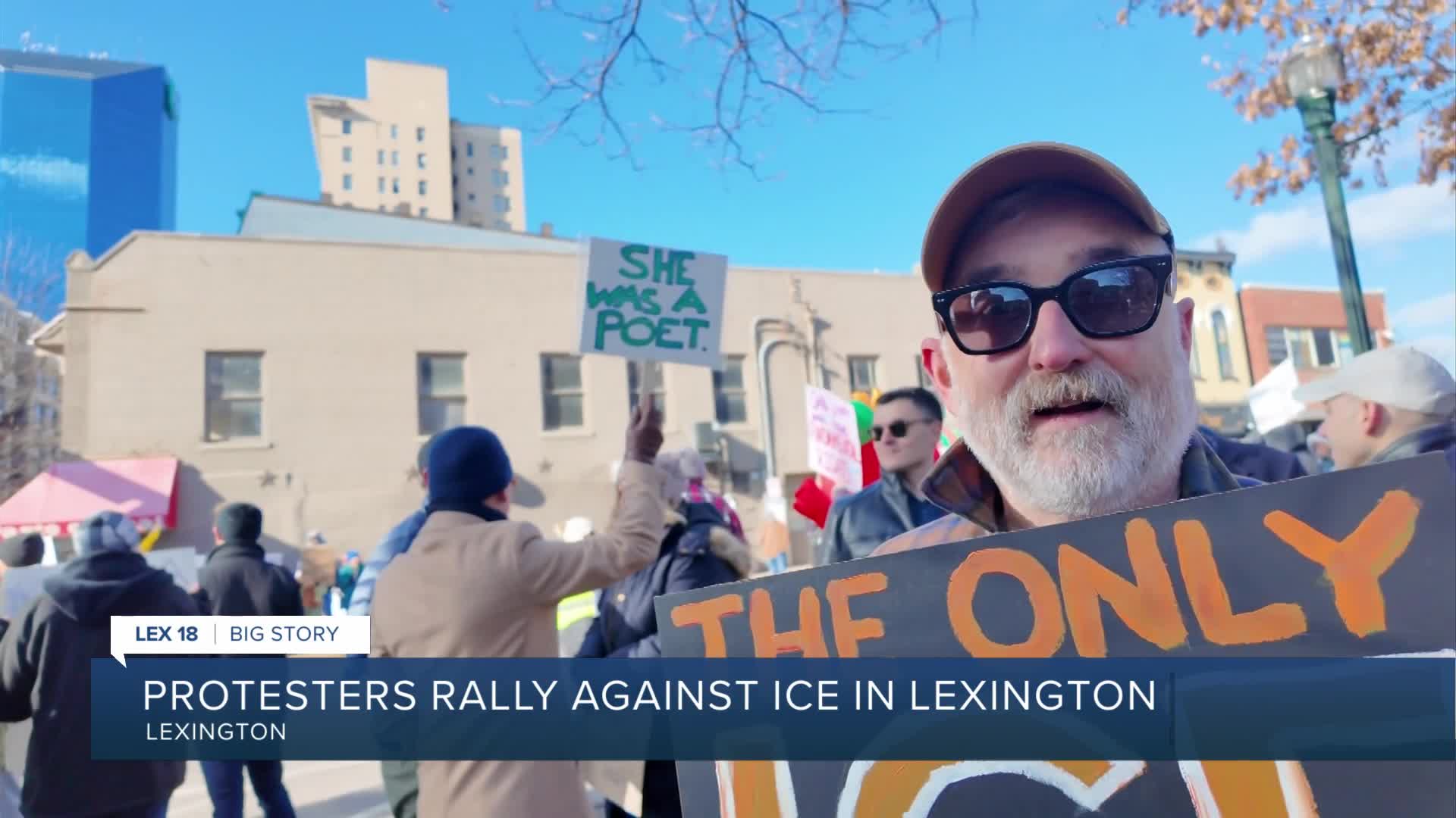 Hundreds protest ICE in downtown Lexington
