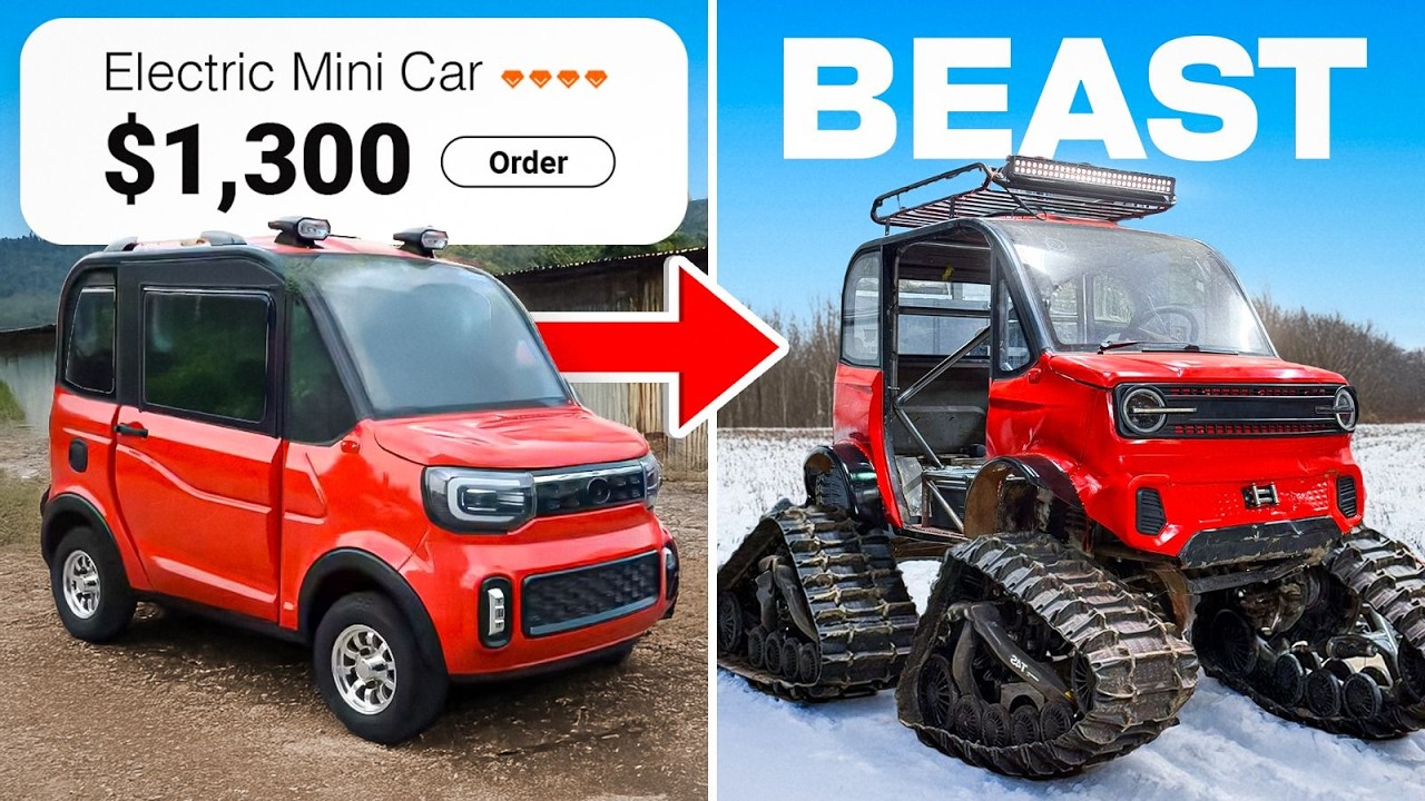 We built a mini electric car for the snow!