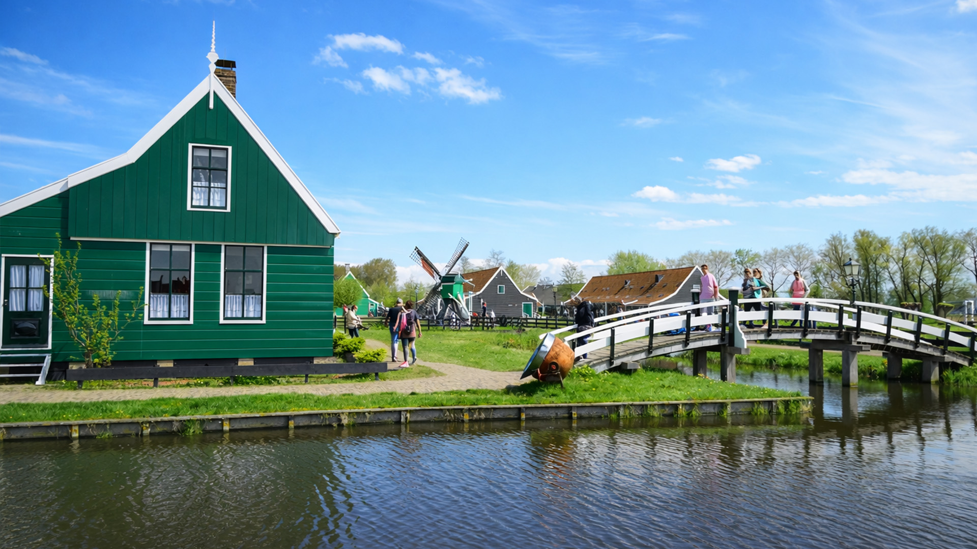 Exploring Zaanse Schans Netherlands traditional windmill village (4K)