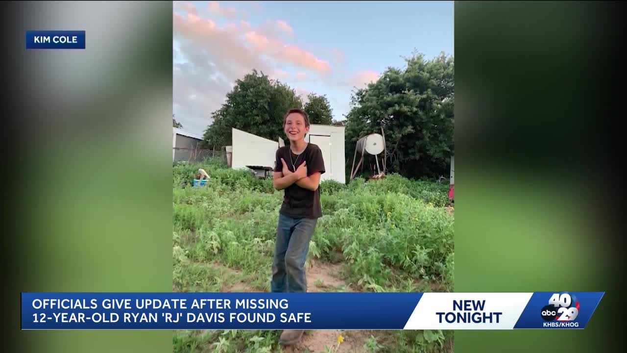 Missing 12-year-old Ryan 'RJ' Davis found safe in Oklahoma