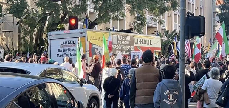 U-Haul truck hits protesters during demonstration in Westwood against ...