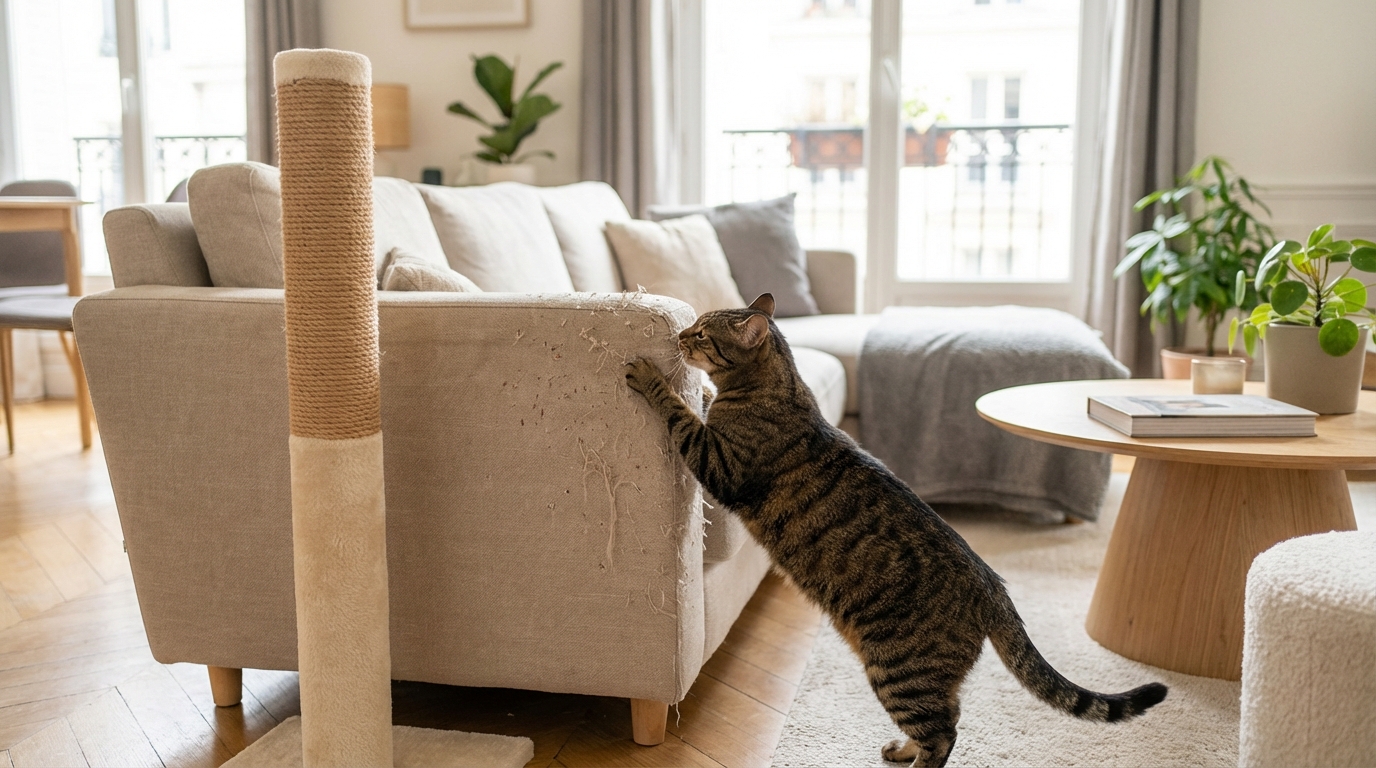 Votre chat a un griffoir mais détruit le canapé : cette erreur courante ...