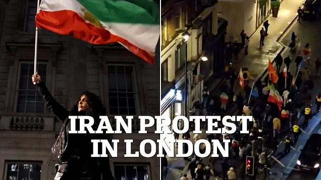 Iranian women protest in London backing anti-regime unrest