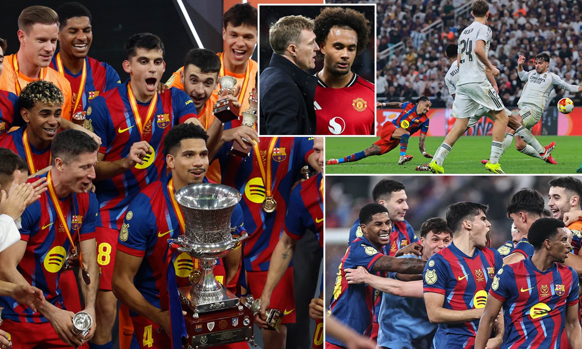 While United toil... Rashford wins his first Barca trophy after ...